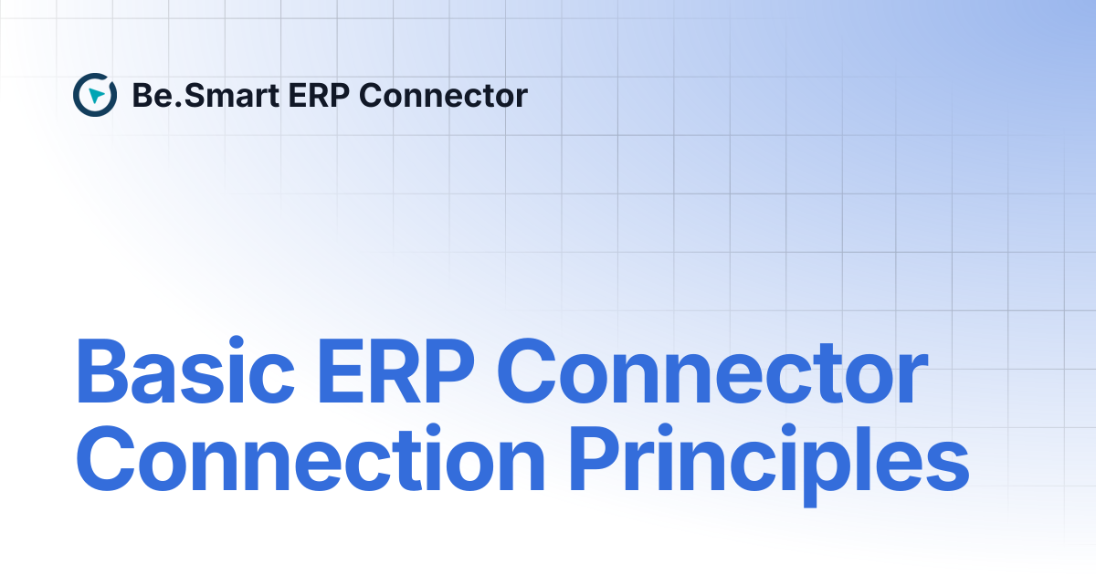 Basic ERP Connector Connection Principles | Be.Smart ERP Connector