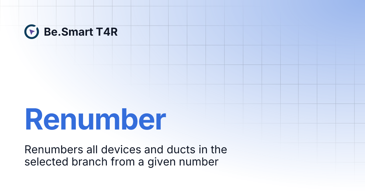 Renumber | Be.Smart T4R